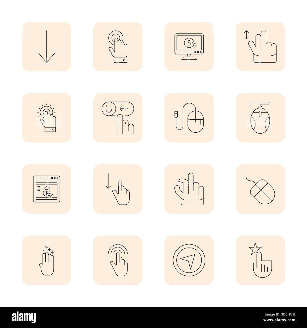 Comprehensive toolkit of 16 vector icons themed around Click, developed ...