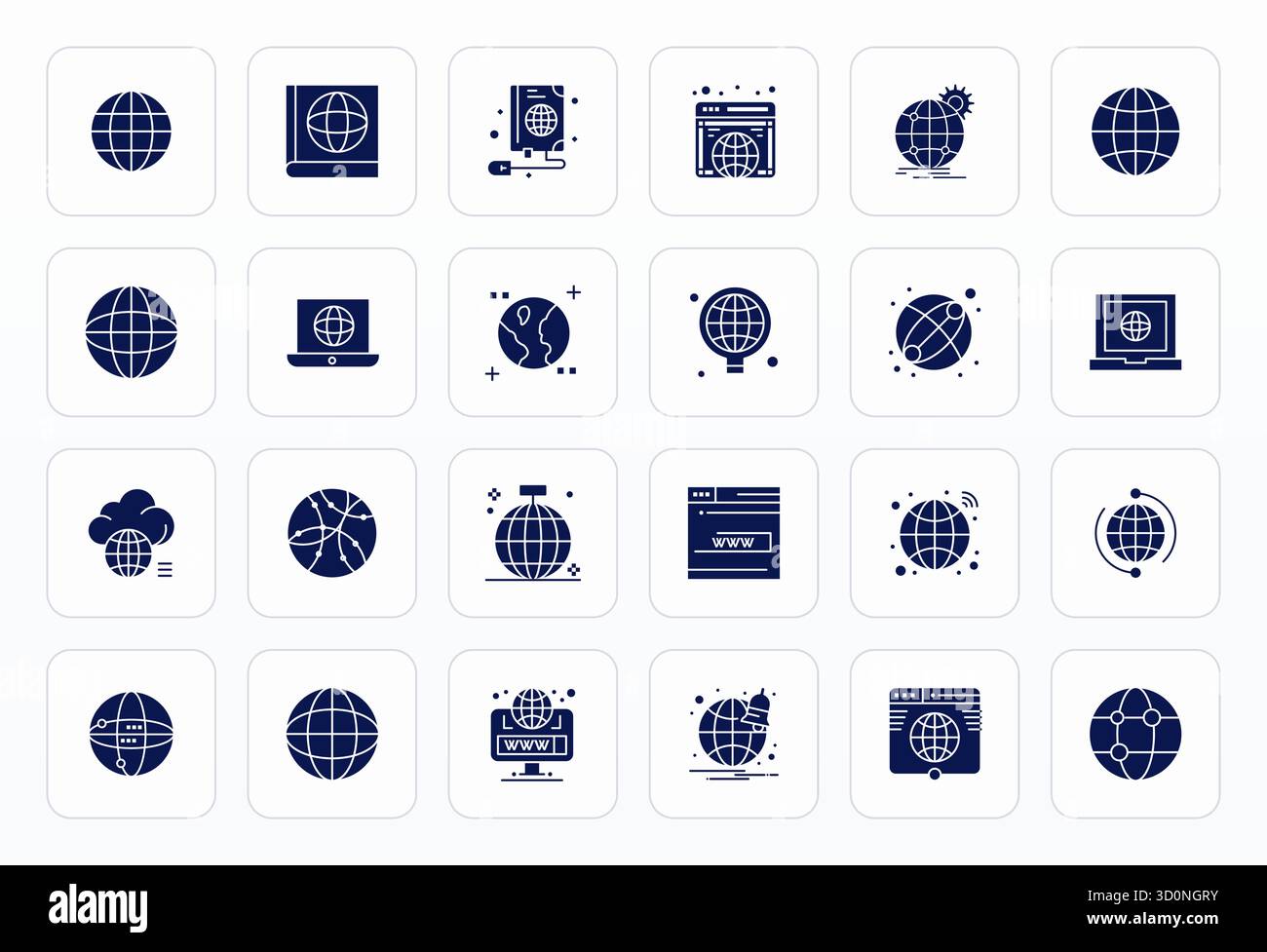 Curated pack of 24 256x256 vector icons in Glyph design, centered ...