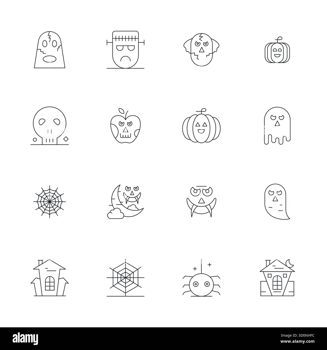 This Creepy vector icon pack includes 16 Thin Line designs in High ...