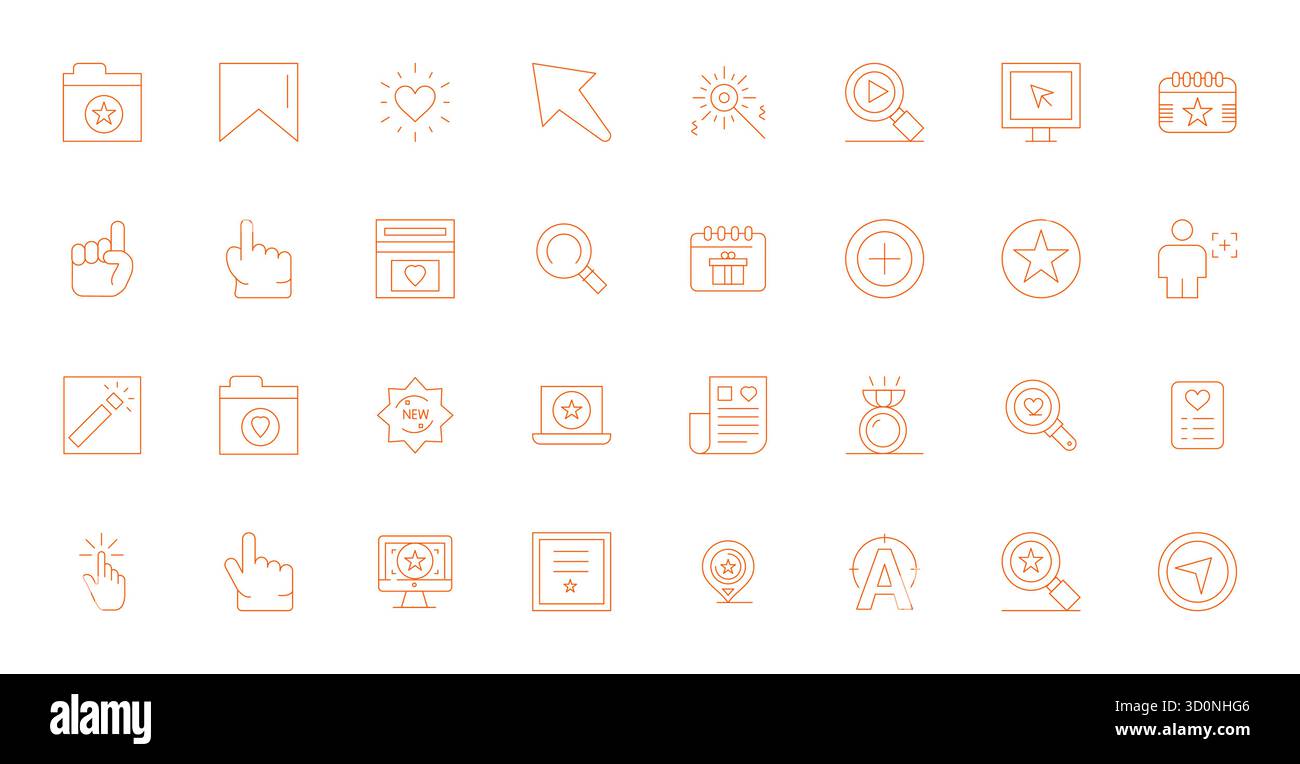 Comprehensive bundle featuring 32 vector icons in Thin Line design for ...