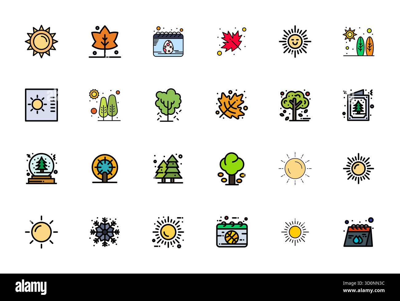 Handcrafted collection featuring 24 Flat Line Filled vector icons for ...
