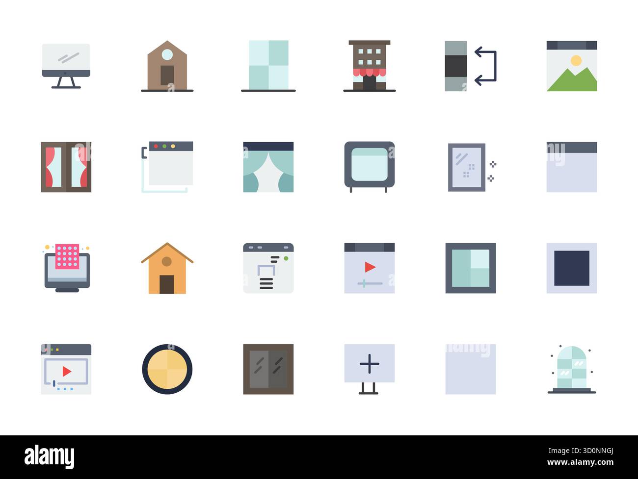 Industry-leading pack of 24 Flat PIXEL Perfect vector icons for Window ...