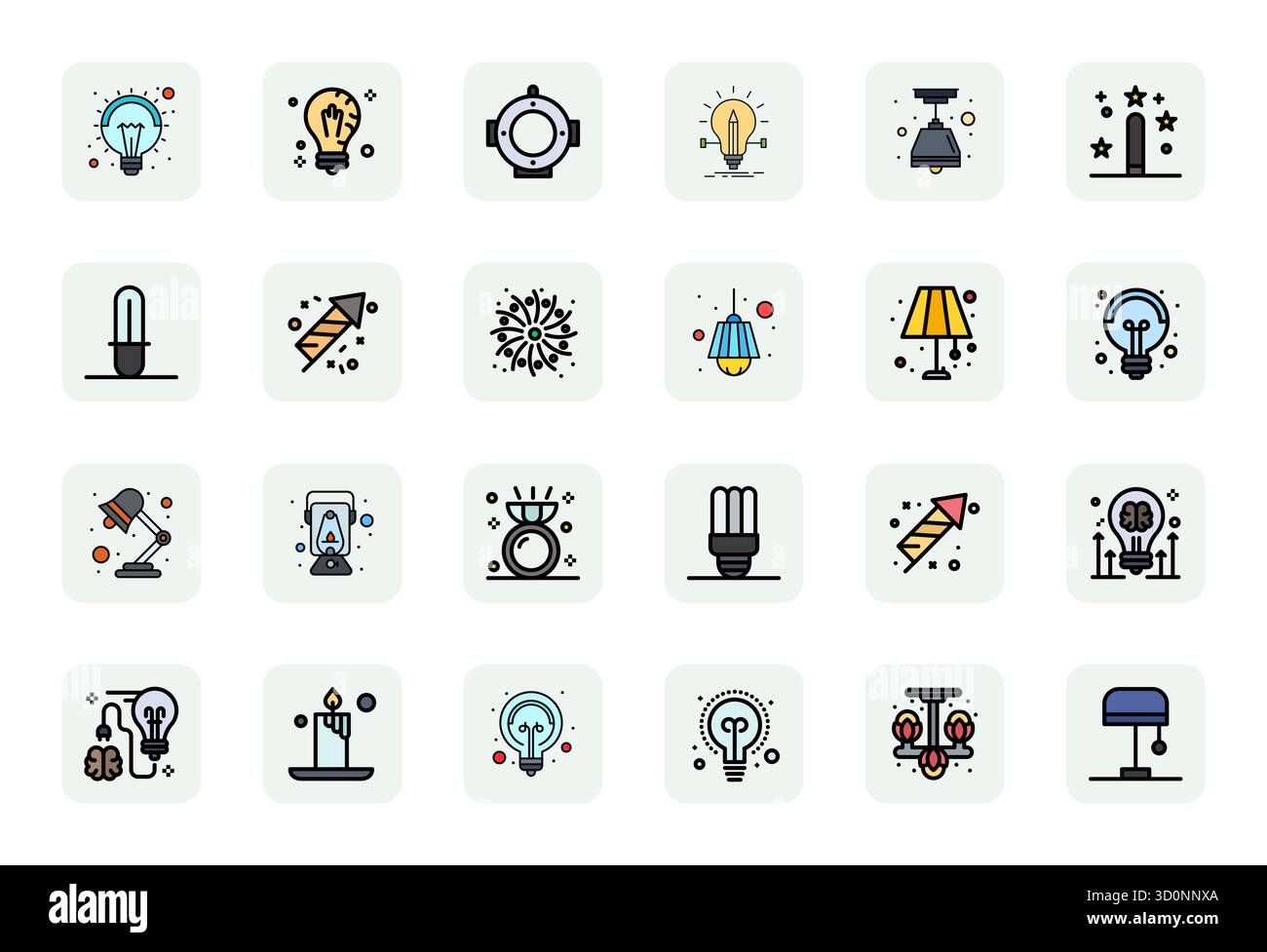 Premium collection of 24 LineFilled vector icons for Illumination ...