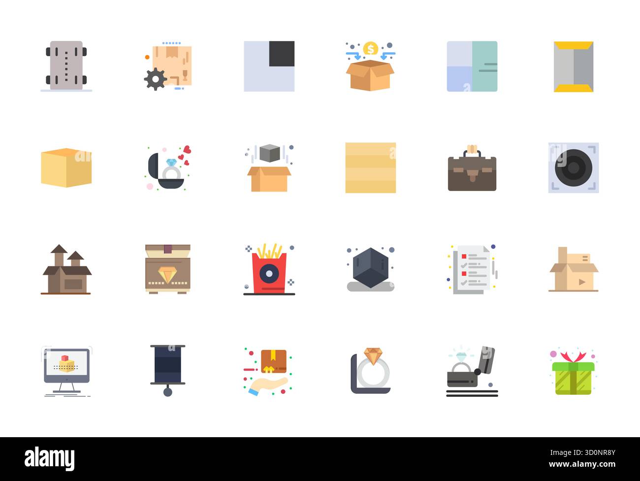 Premium collection of 24 Flat vector icons for Box, meticulously ...