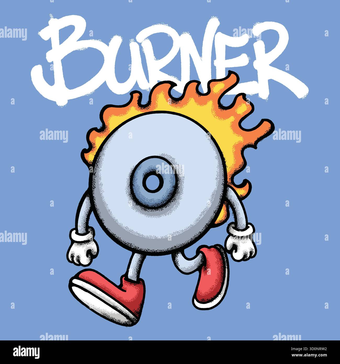 Cartoon fire with face hand drawn design Stock Vector Images - Alamy