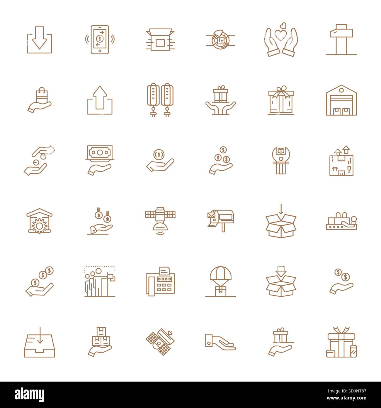 Set of 36 Bold Line Detail Enhanced vector icons themed around ...