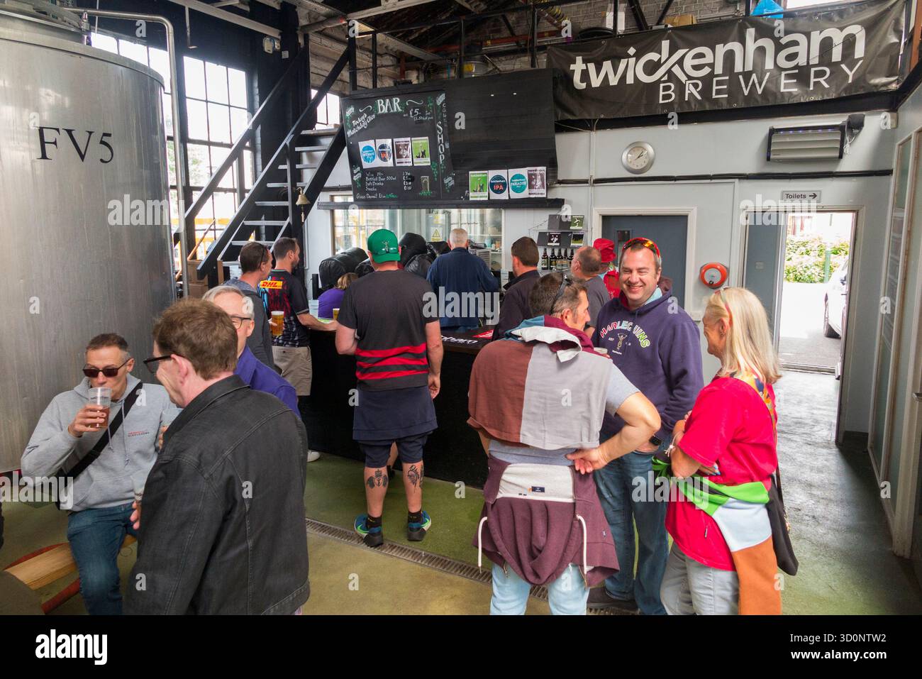Inside the Twickenham brewery on a rugby match day showing Harlequins ...