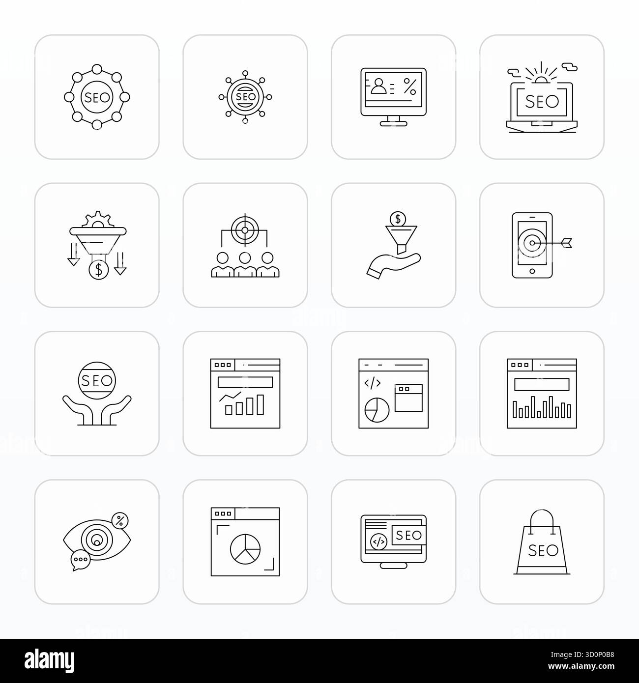 Revolutionary set of 16 Editable vector icons inspired by Conversion Rate, created in Thin Line ...