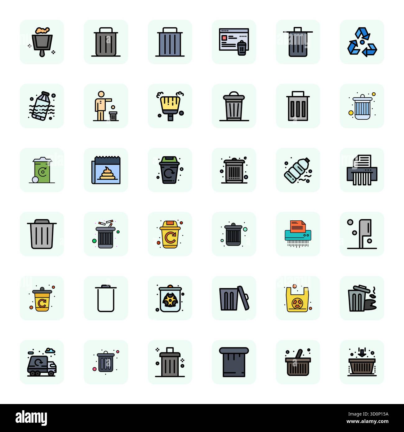 Overfilled trash can in Stock Vector Images - Alamy
