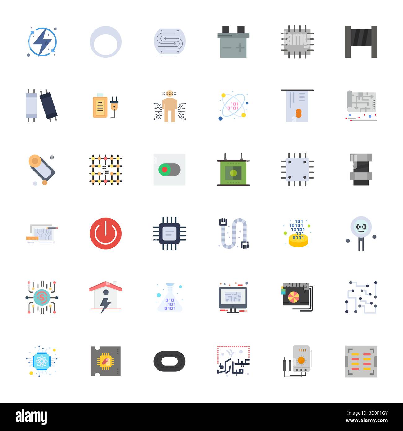 Comprehensive bundle featuring 36 vector icons in Flat design for ...