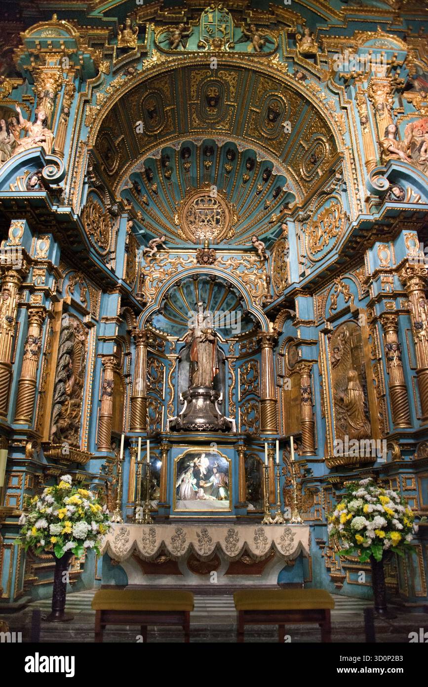 Ornate Blue and Gold High Altar and Retablo Stock Photo - Alamy