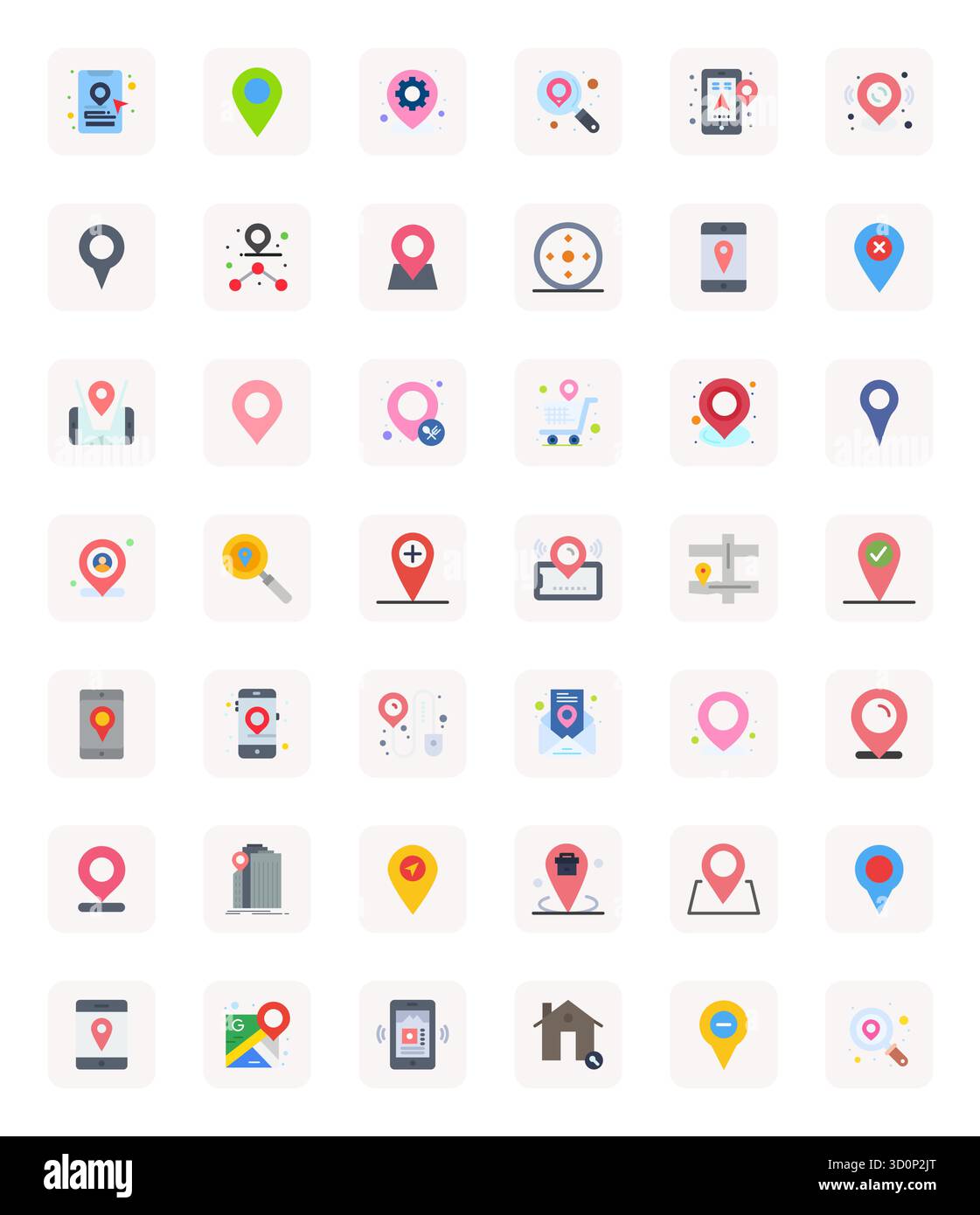 Discover a set of 42 Flat vector icons crafted for the Geolocation ...