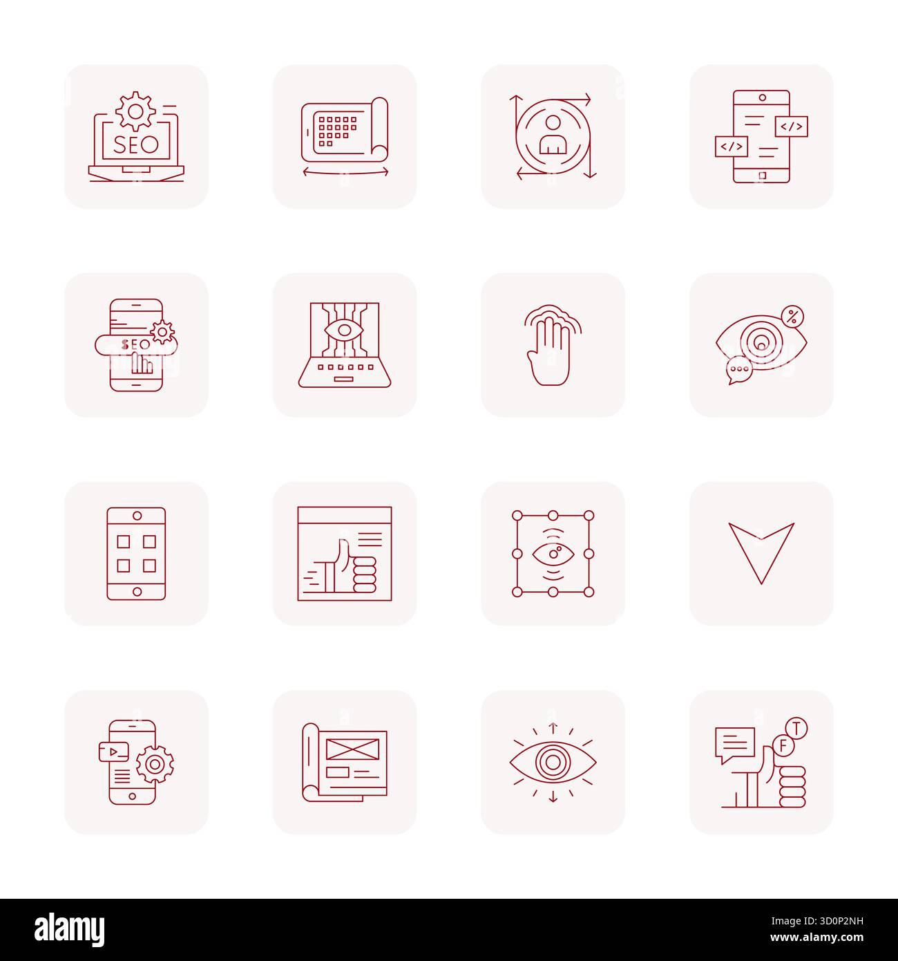 Carefully curated 16 Thin Outline vector icons for User Experience ...