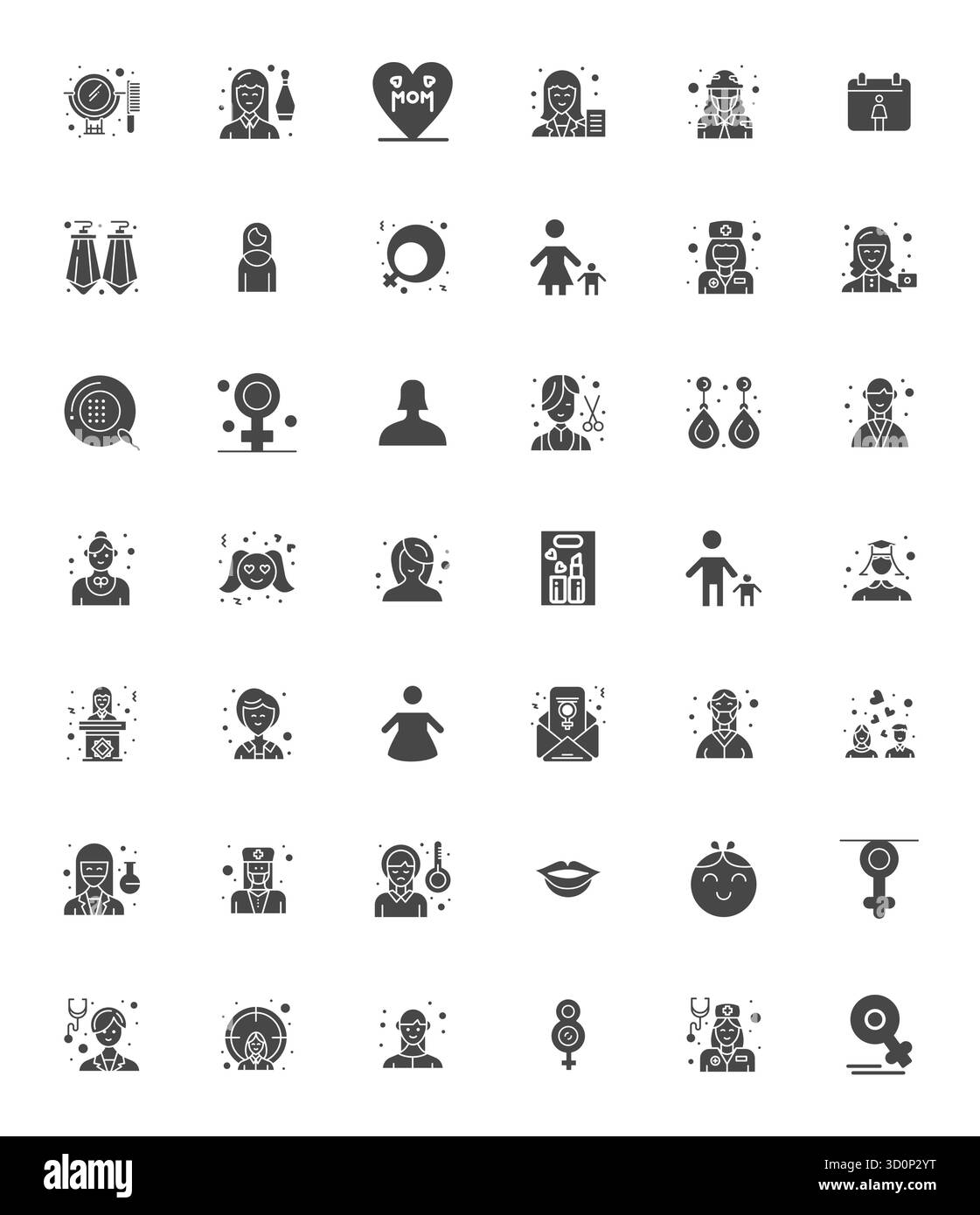 Discover a set of 42 Filled vector icons crafted for the Woman theme ...