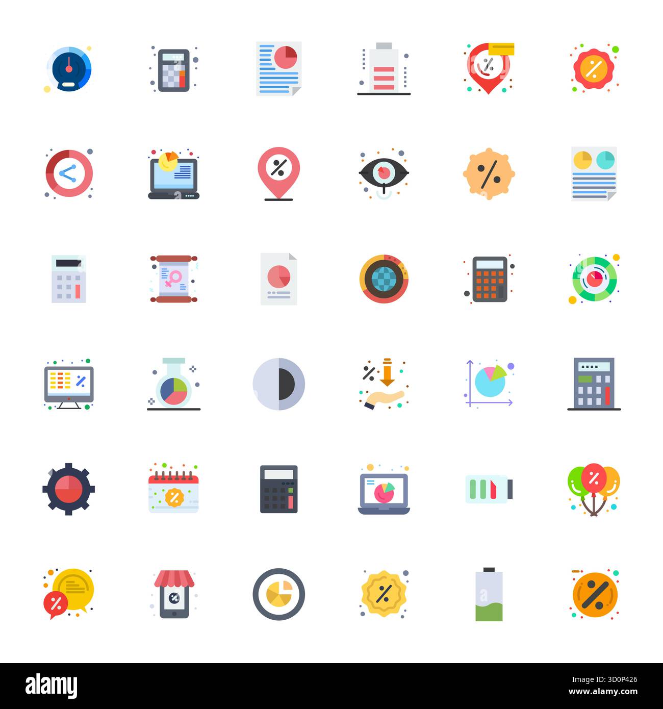 High-performance collection of 36 Flat vector icons for Percentage ...