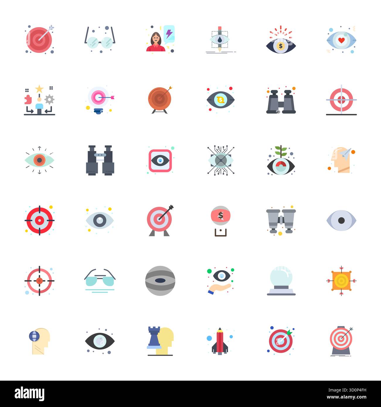 Discover a set of 36 Flat vector icons crafted for the Vision theme ...