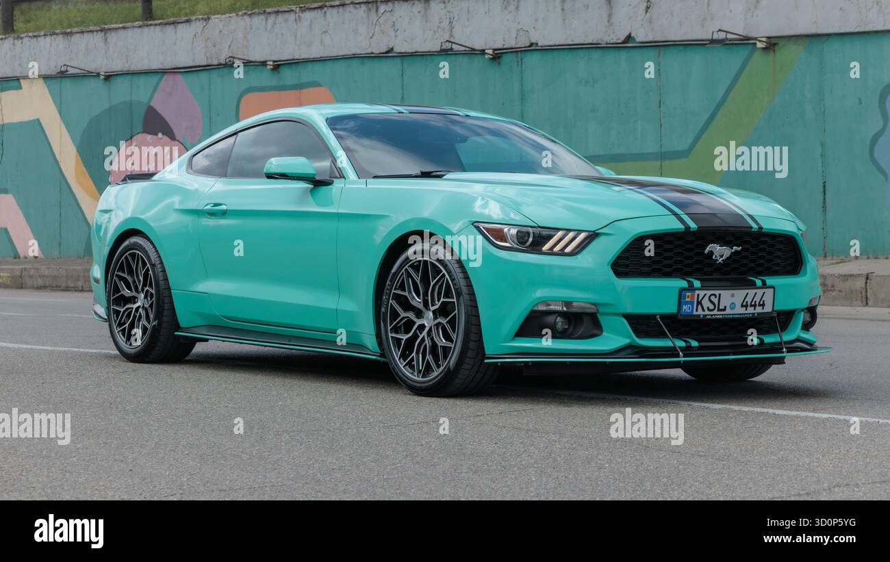 Chisinau, Moldova-April 13, 2025: Ford Mustang, Sixth generation, S550 ...