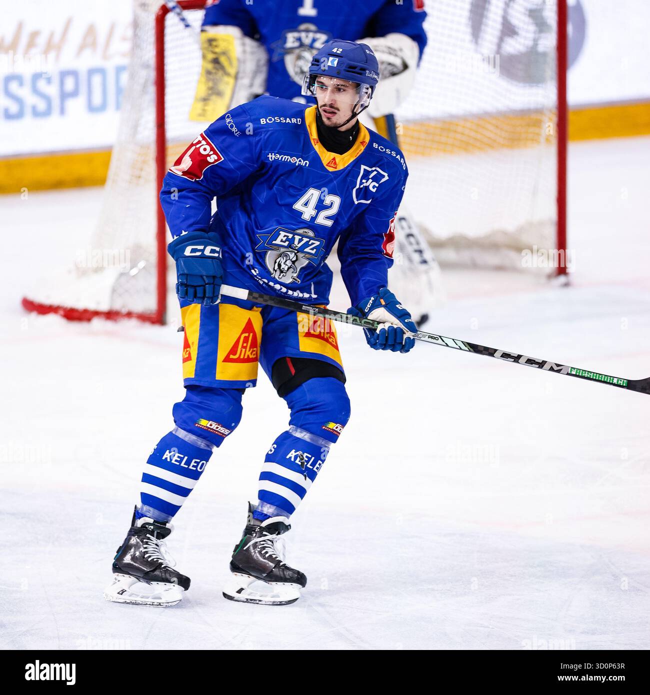 23/10/2025, Zug, OYM hall, NL: EV Zug - HC Ajoie, #42 Tobias Geisser ...
