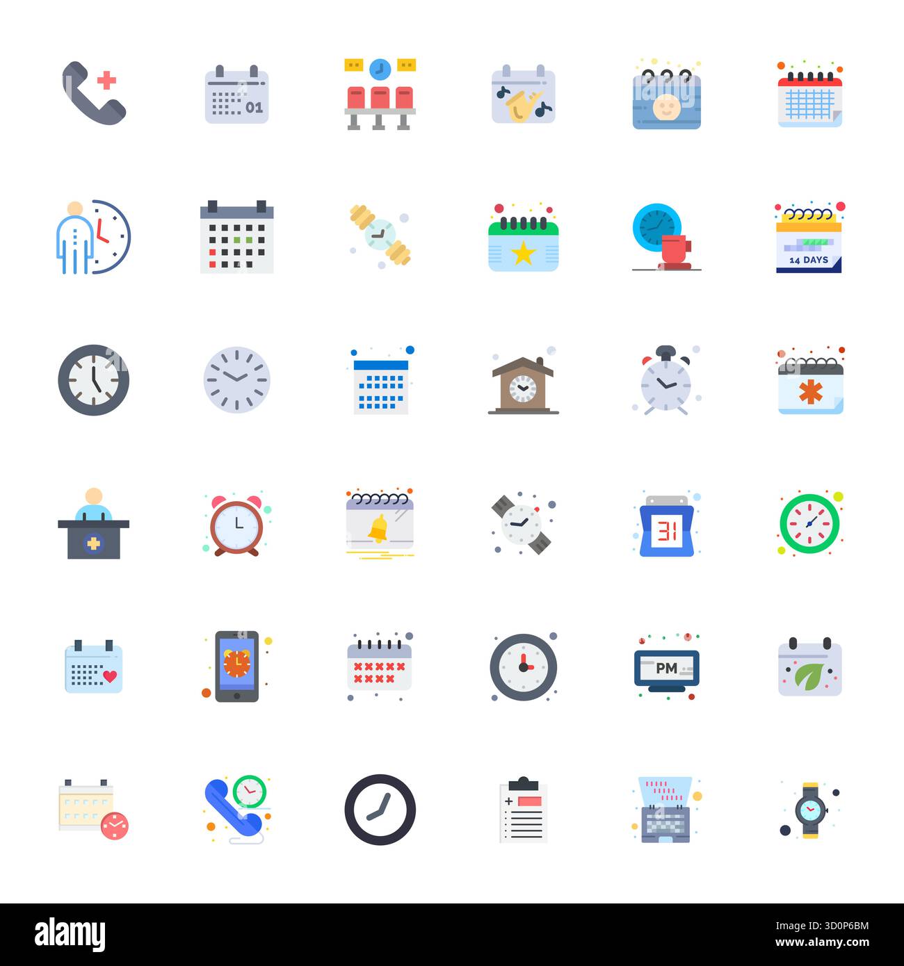 Exceptional collection of 36 Flat vector icons for Appointment ...