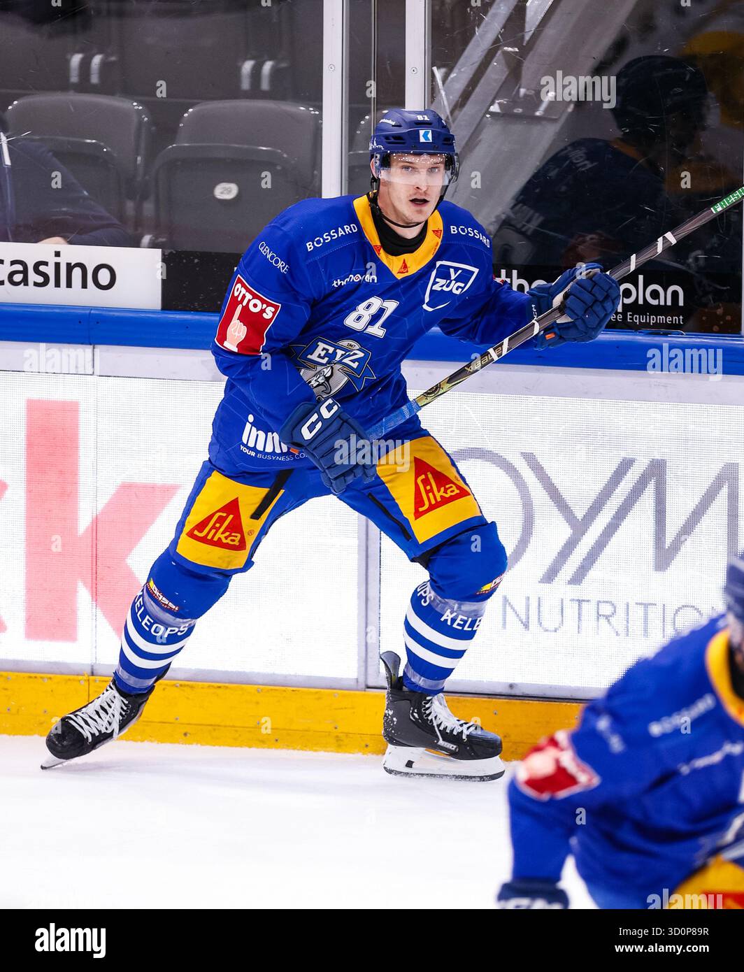 23/10/2025, Zug, OYM hall, NL: EV Zug - HC Ajoie, #81 Dominik Kubalik ...