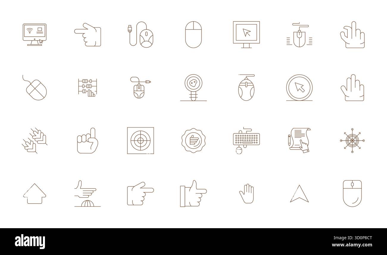 Comprehensive bundle featuring 28 vector icons in Thin Line design for ...