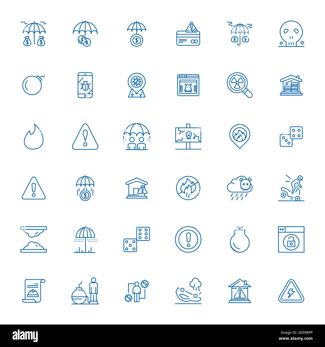 Comprehensive bundle featuring 36 vector icons in Bold Line design for ...