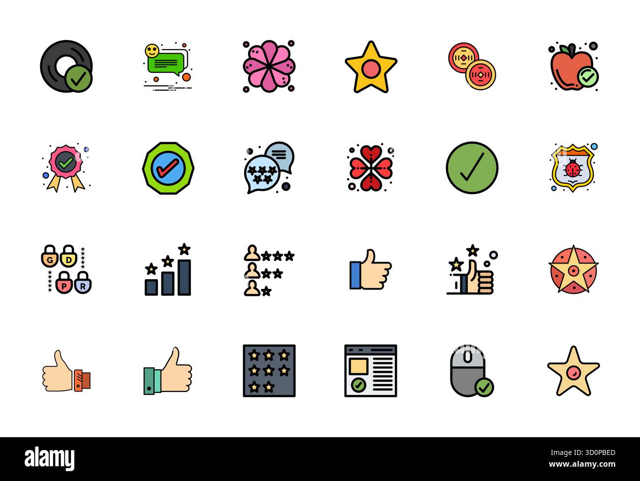 High-performance collection of 24 Flat Line Filled vector icons for ...