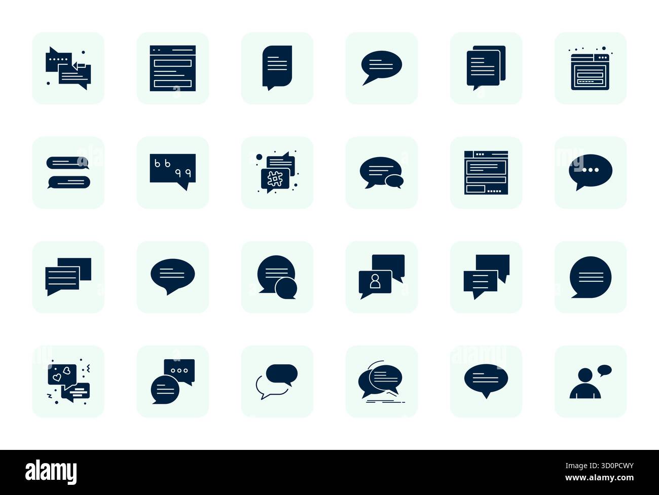 Essential pack of 24 Grid Fitted vector icons for Comment Section in ...