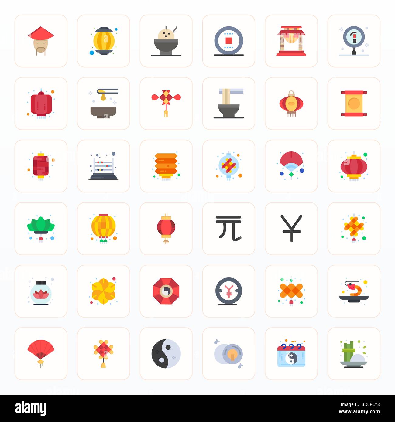 Distinctive pack of 36 Display Perfect vector icons inspired by Chinese ...