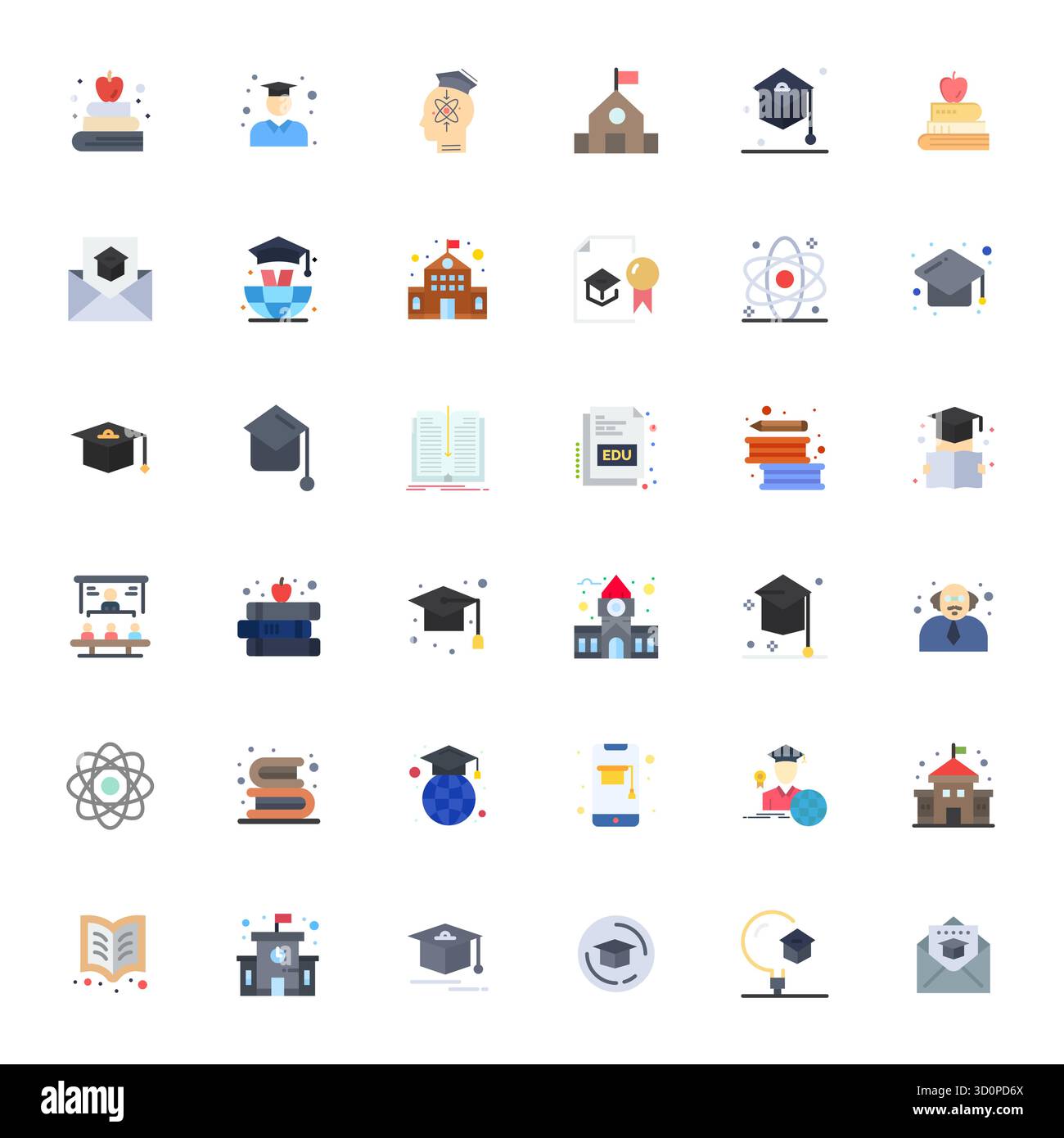 Discover a set of 36 Flat vector icons crafted for the University theme ...