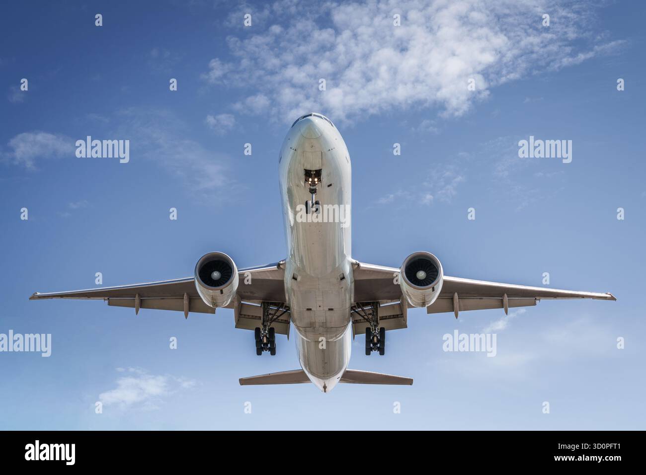 Commercial passenger airplane approaching landing hi-res stock ...