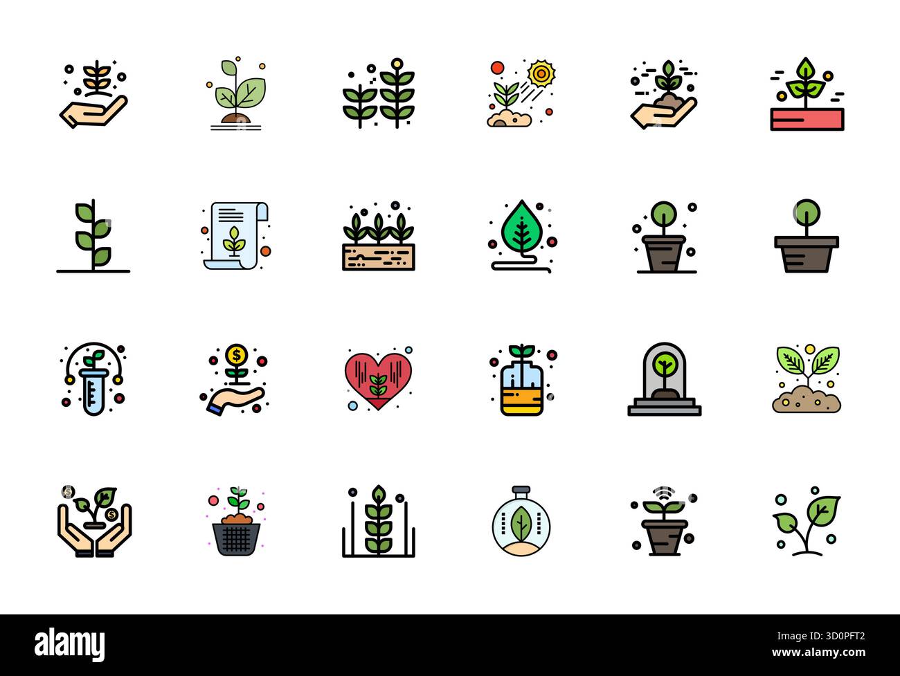 Carefully curated 24 Flat Line Filled vector icons for Seedling ...