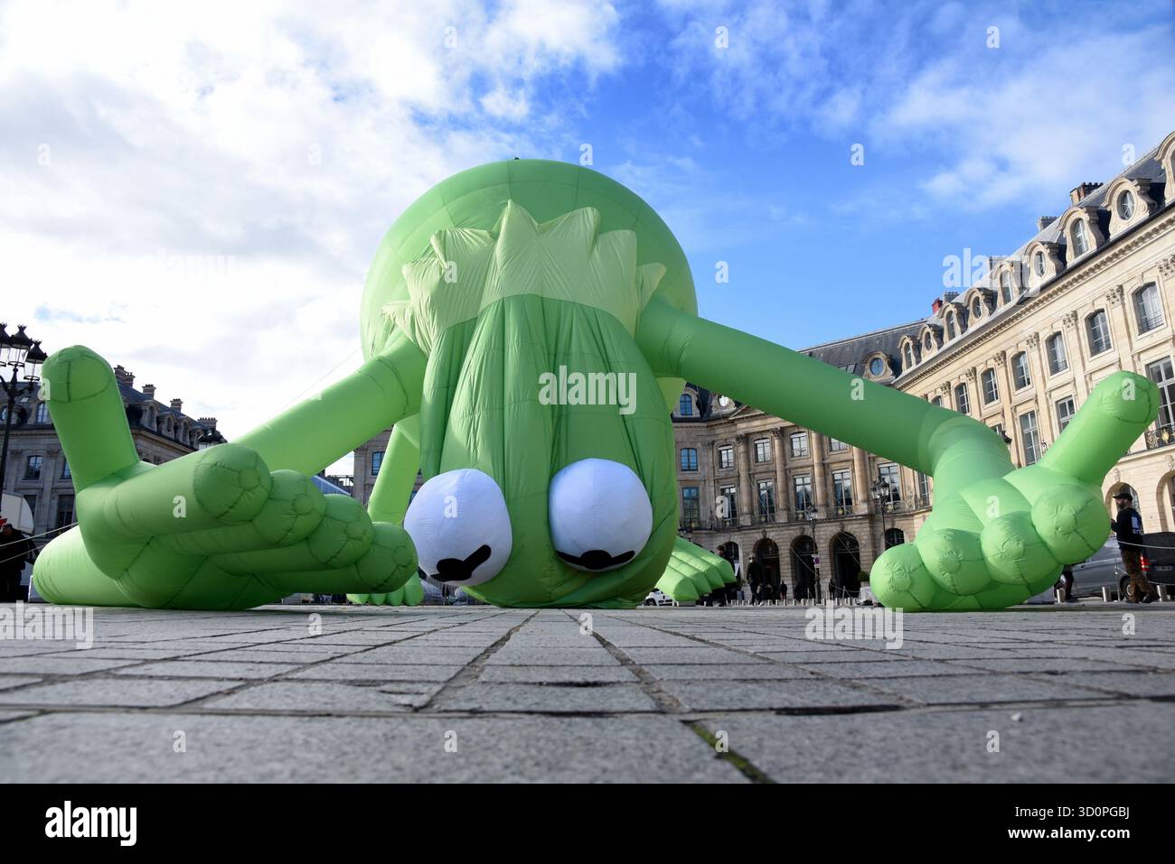 Paris, France. 24th Oct, 2025. A giant inflatable Kermit The Frog by ...