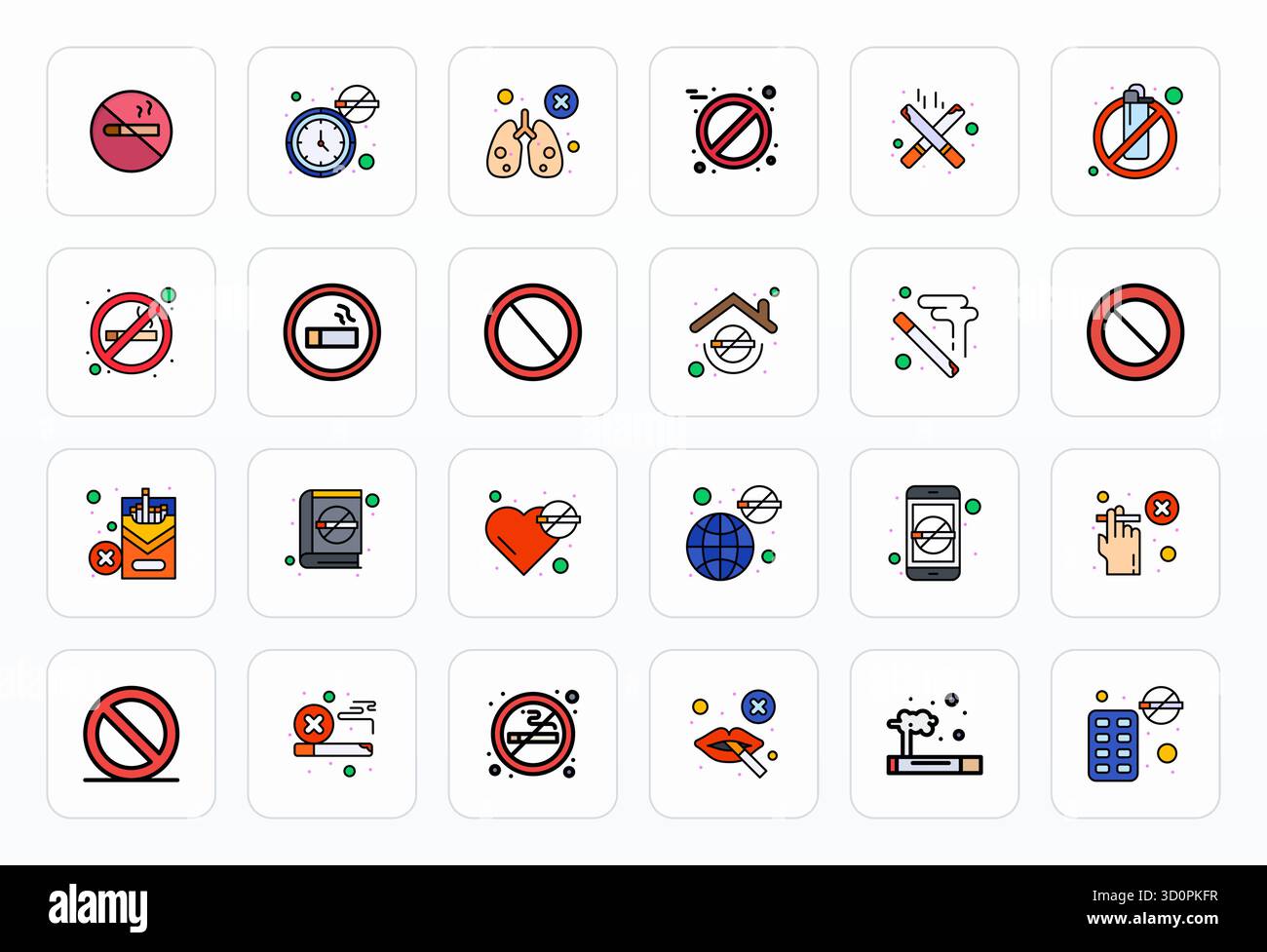 Essential pack of 24 Display Perfect vector icons for No Smoking in ...