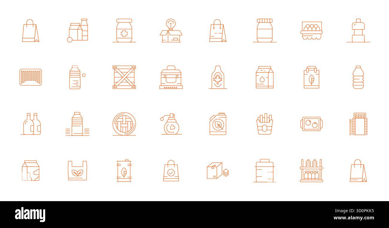 Discover a set of 32 Thin Line vector icons crafted for the Packaging ...