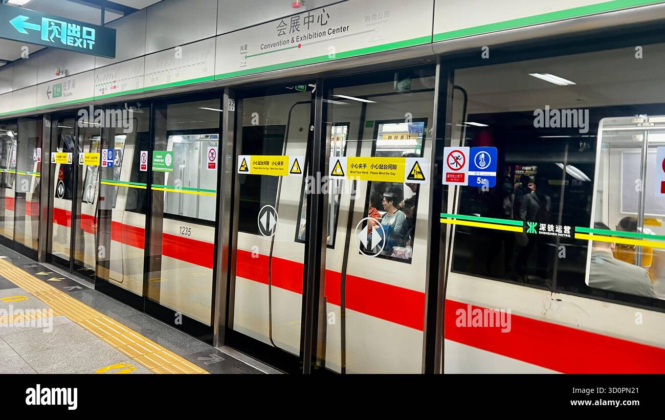 Shenzhen, China 24 October 2025: the subway of shenzhen run by Shenzhen ...
