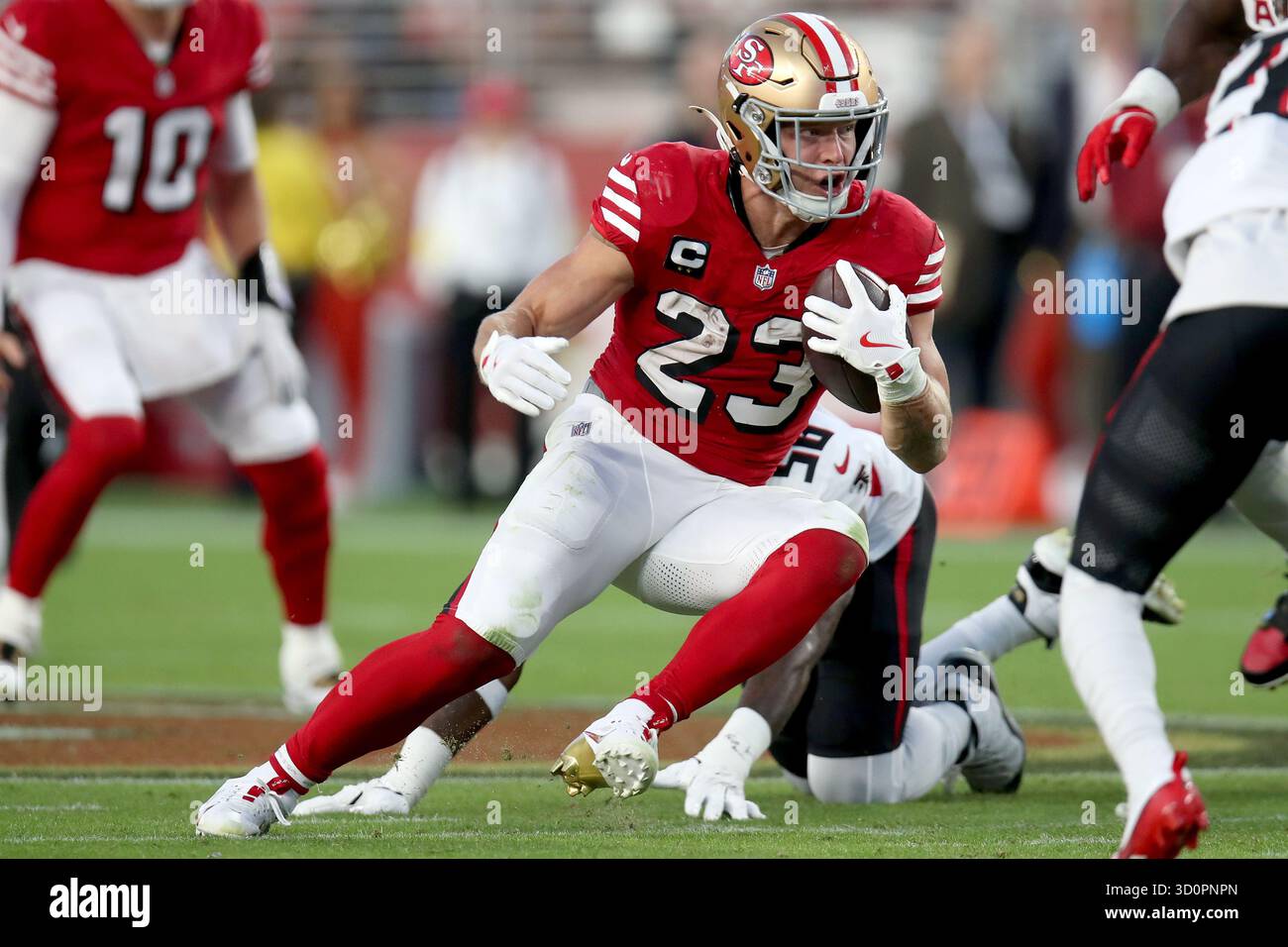 San Francisco 49ers running back Christian McCaffrey (23) runs during ...