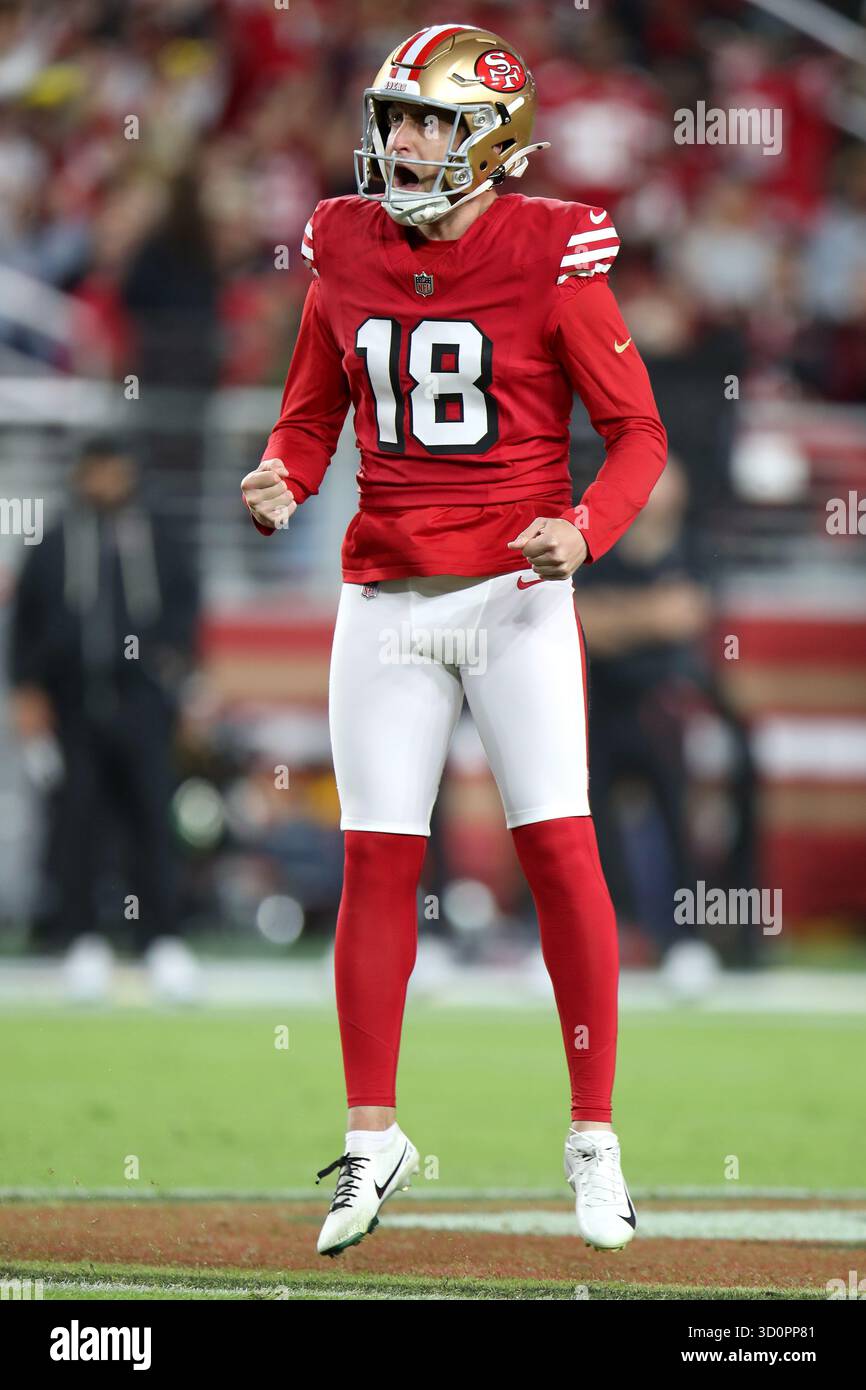San Francisco 49ers Kicker Eddy Piñeiro 18 Reacts After A Kick During