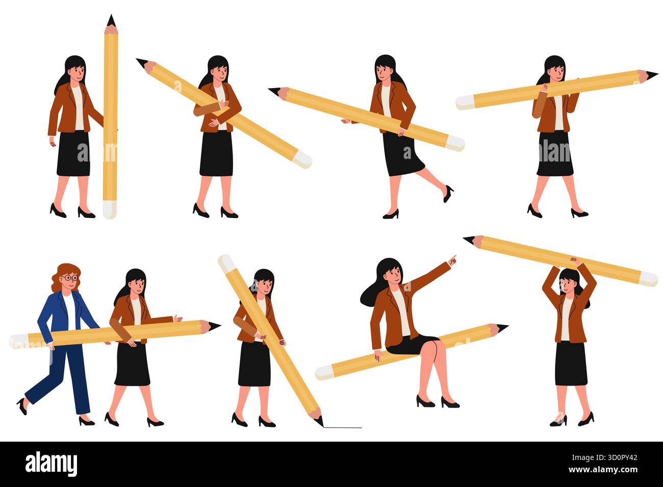 Woman in casual attire poses Stock Vector Images - Alamy