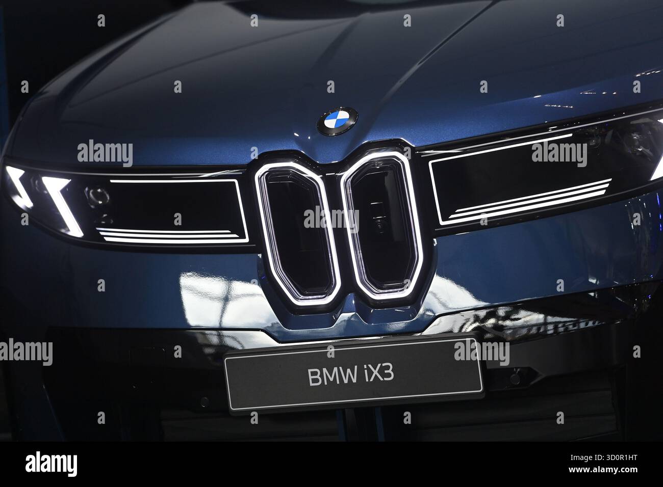 New BMW brand emblem close-up, object shot, car brand, car manufacturer ...