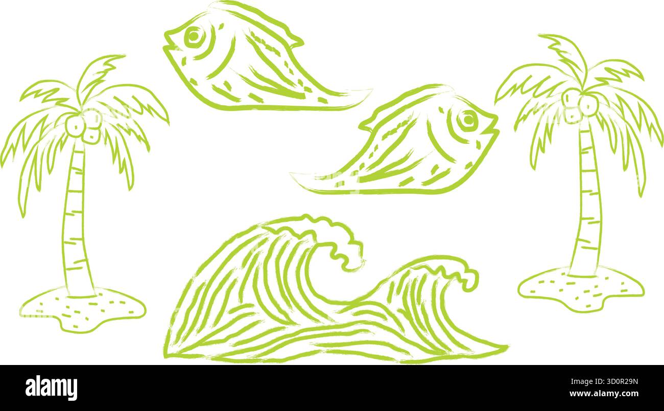 Stylized ocean waves Stock Vector Images - Alamy