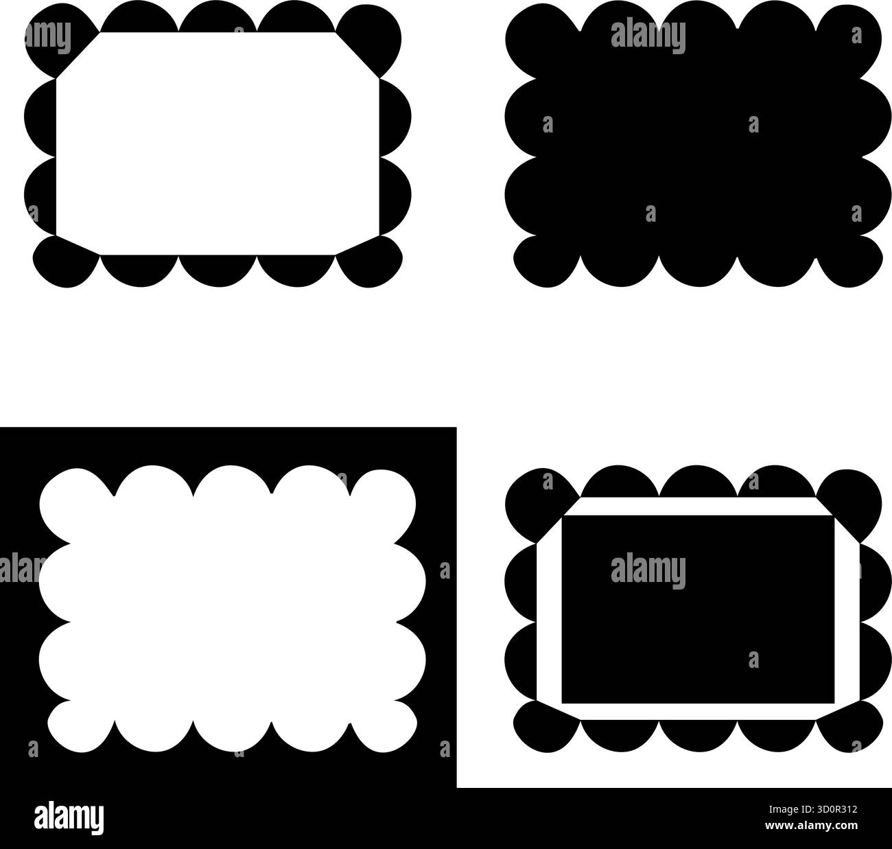 Wavy border frames rectangle Stock Vector Images - Alamy