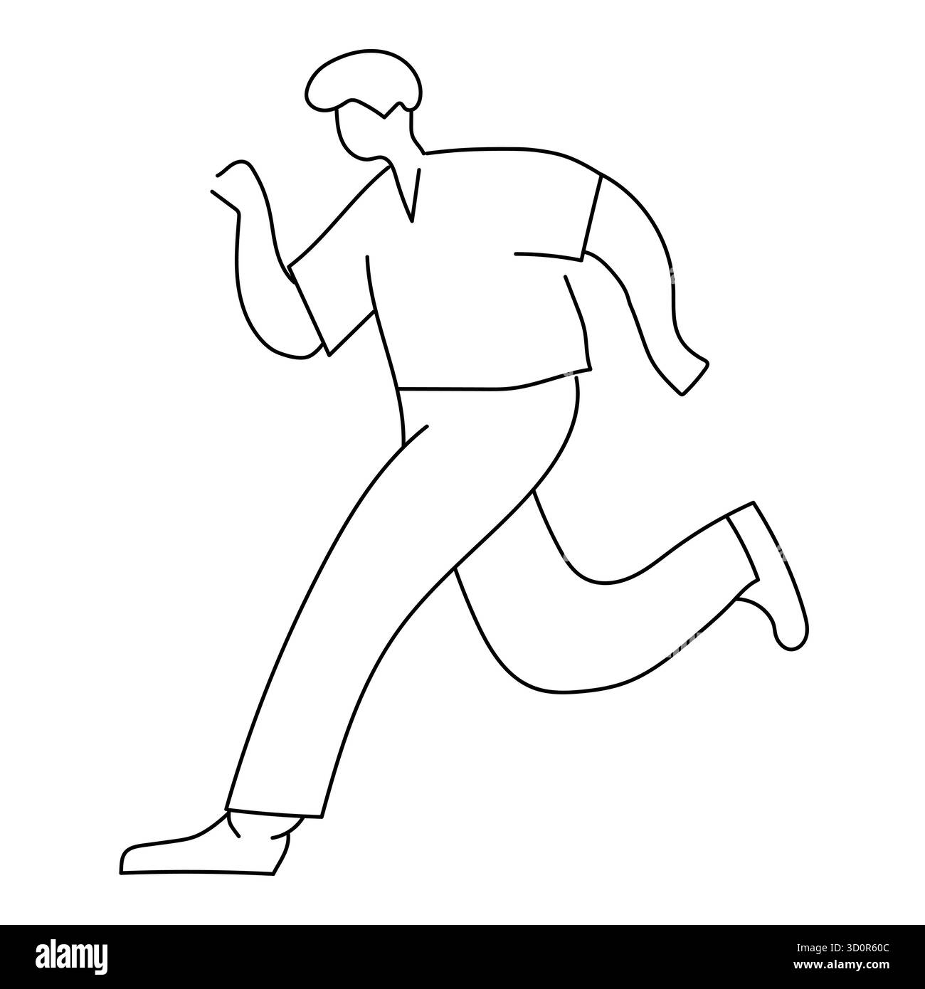 Simple outline of a man running forward with bent arms and legs in an ...