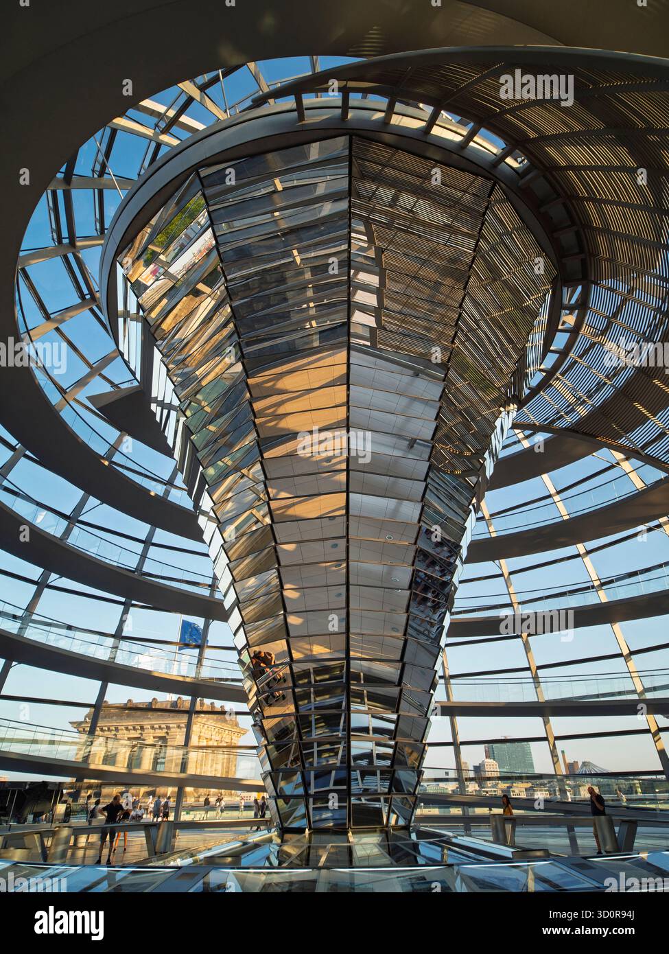 Germany, Berlin, Reichstag. Glass dome above debating chamber at the ...