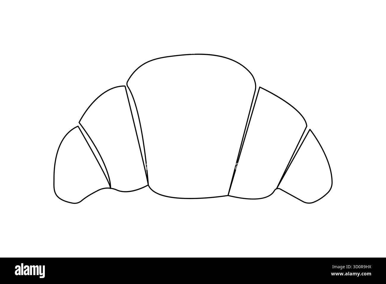 Croissant continuous one line drawing minimalist style isolate outline ...