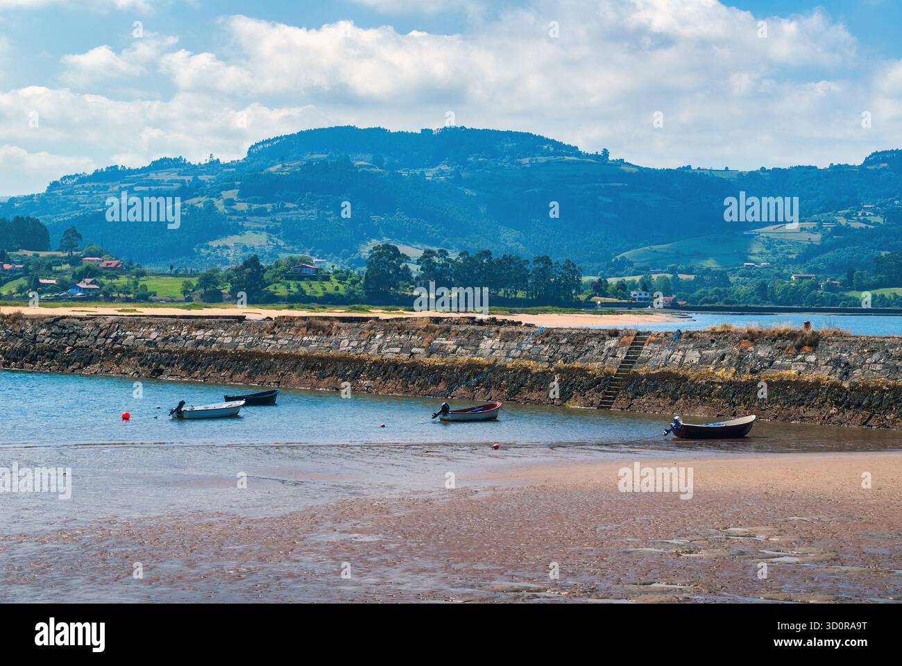 Landscape scene of the Villaviciosa Estuary, a Partial Nature Reserve ...