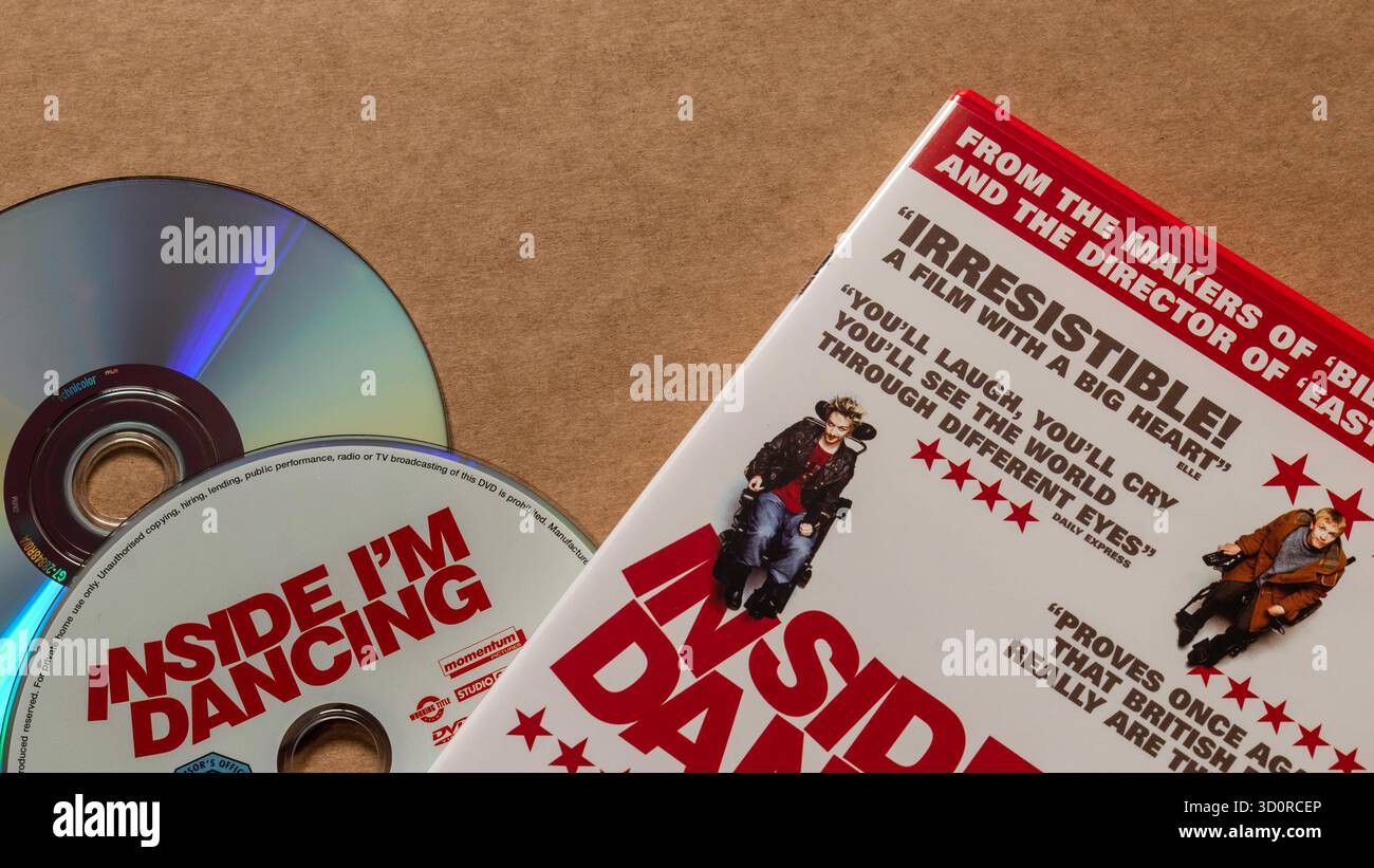 'Inside I'm Dancing' DVD disc with cover featuring review excerpts ...
