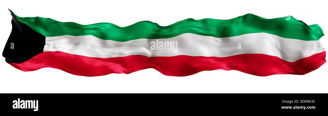 Stylized flag kuwait waving hi-res stock photography and images - Alamy