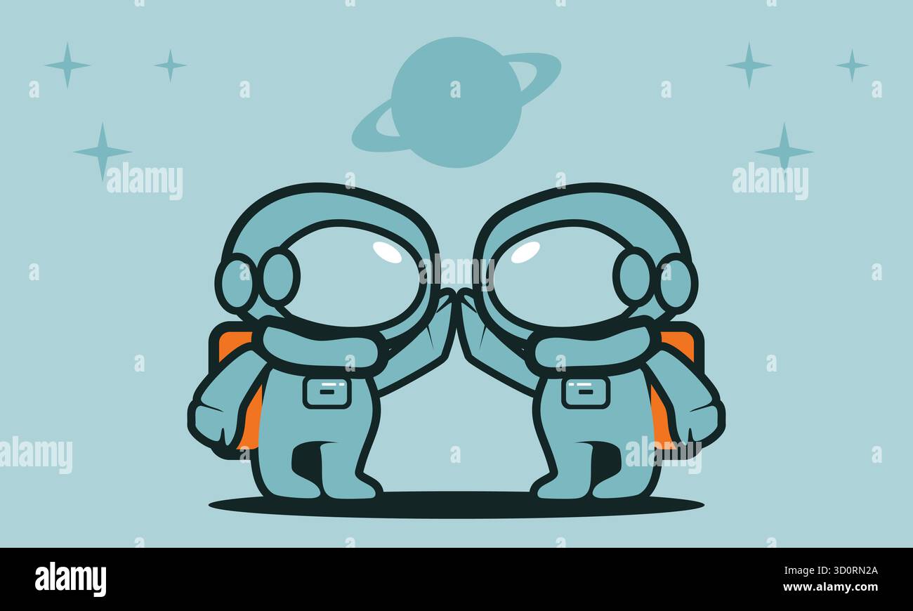 Astronauts in space digital Stock Vector Images - Alamy