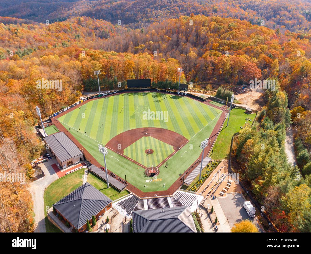 Drone view of Beaver Field at Jim and Bettie Smith Stadium, Appalachian ...